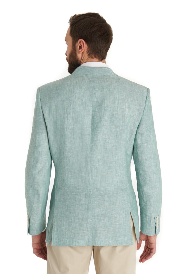Blazer Tailored Fit Green Linen Jacket | Buy Online at Moss