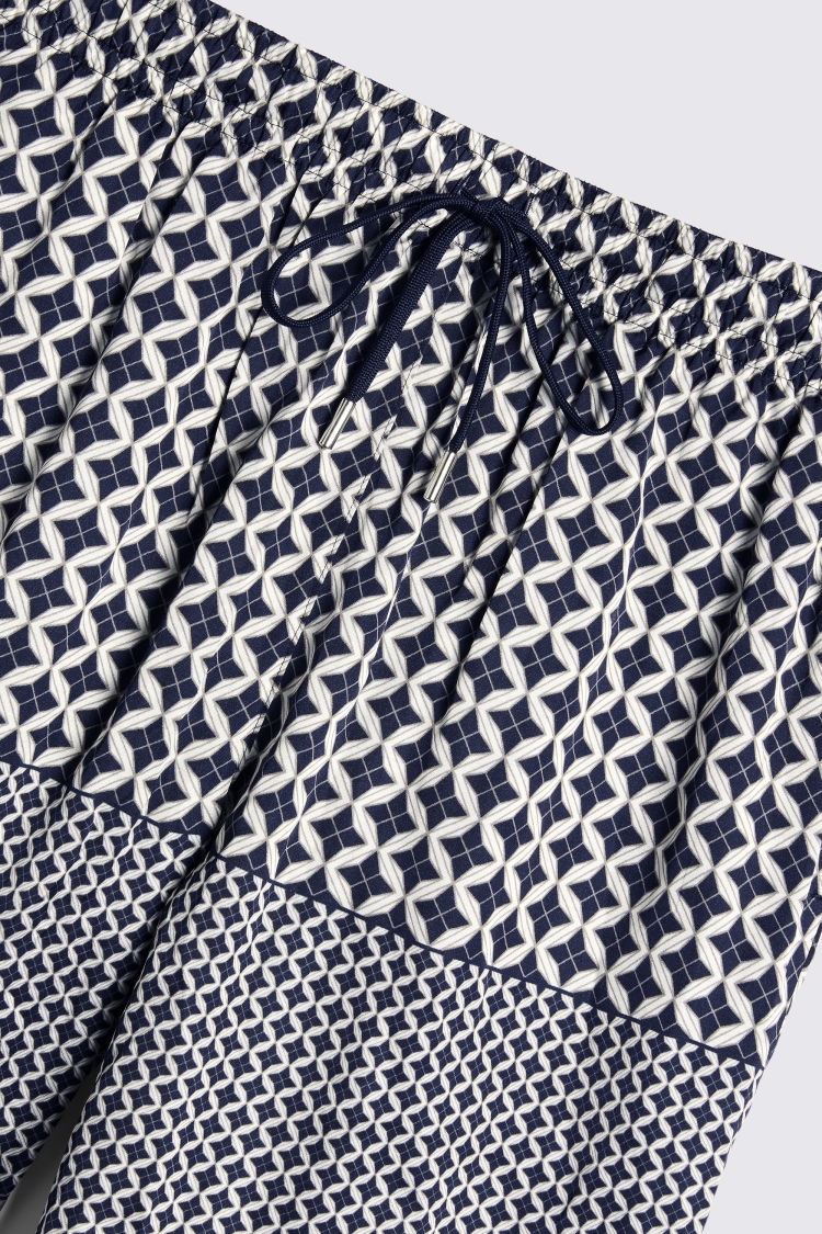 Navy Geo Print Short | Buy Online at Moss
