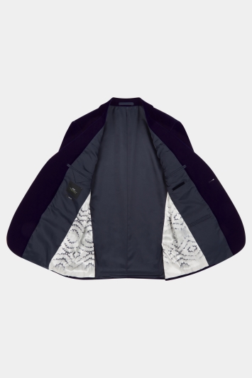 Slim Fit Blue Velvet Jacket