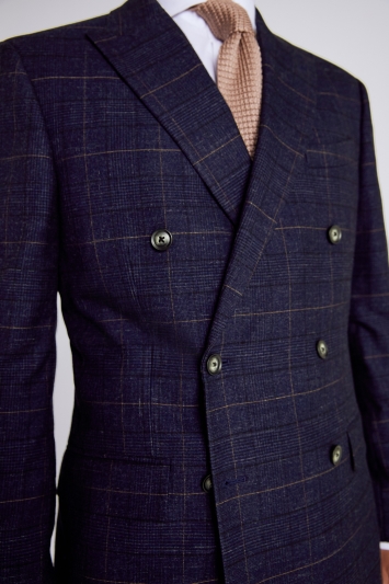 Tailored Fit Navy Black Check Suit
