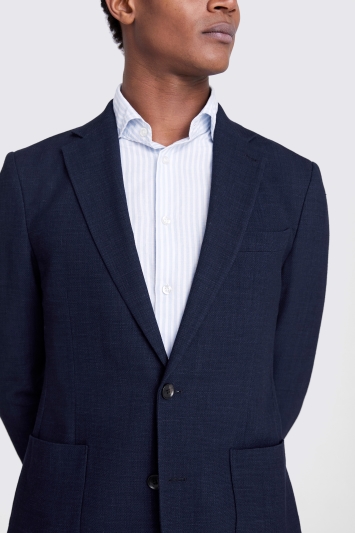 Italian Tailored Fit Blue Wool Jacket