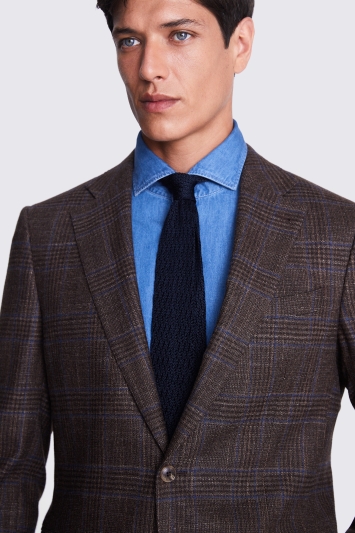 Tailored Fit Brown Texture Jacket