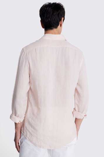 Tailored Fit Pink Linen Shirt