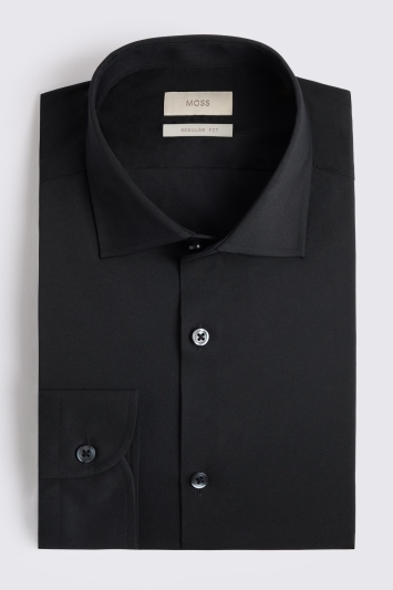 Regular Fit Black Stretch Shirt