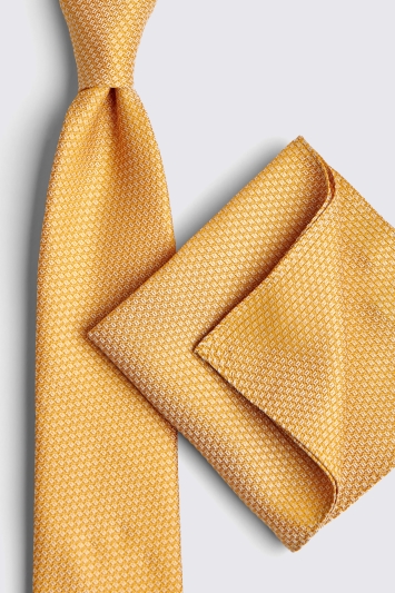Ochre Textured Pocket Square