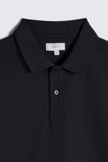 Black Pique Polo Shirt