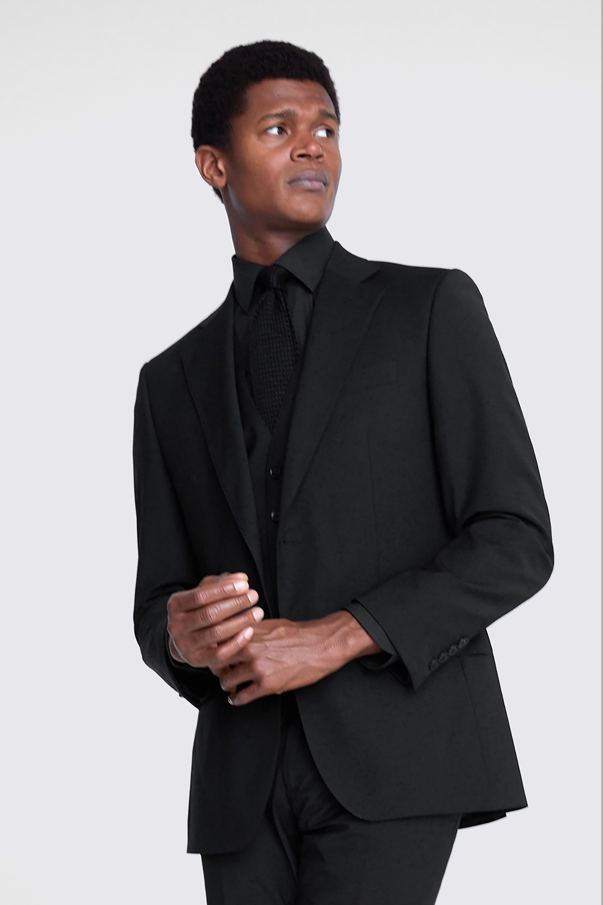 Tailored Fit Black Performance Suit