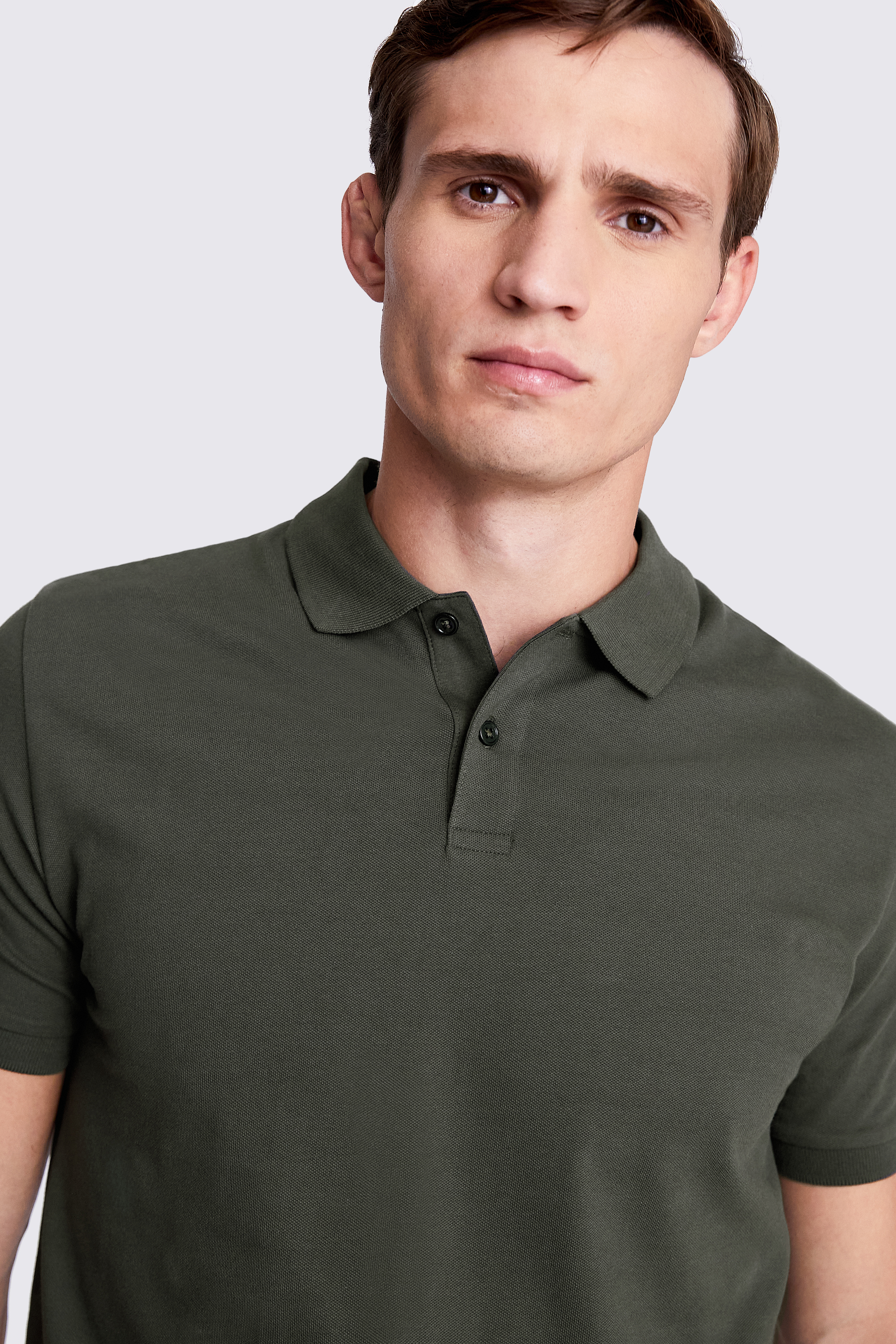 Khaki Pique Polo Shirt | Buy Online at Moss