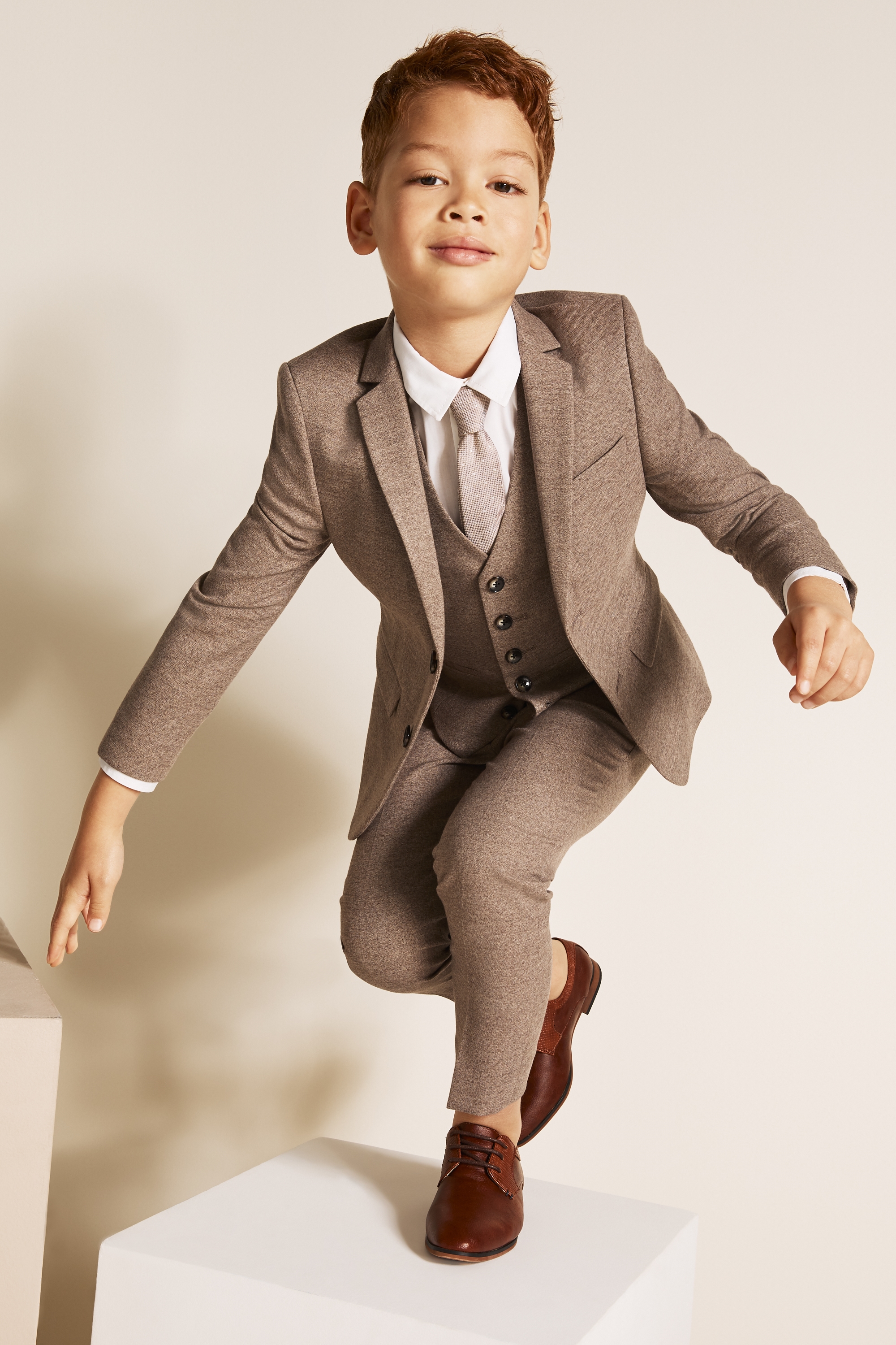  Boys Tweed Slim Fit Suit Light Blue Wedding Pageboy Formal 3