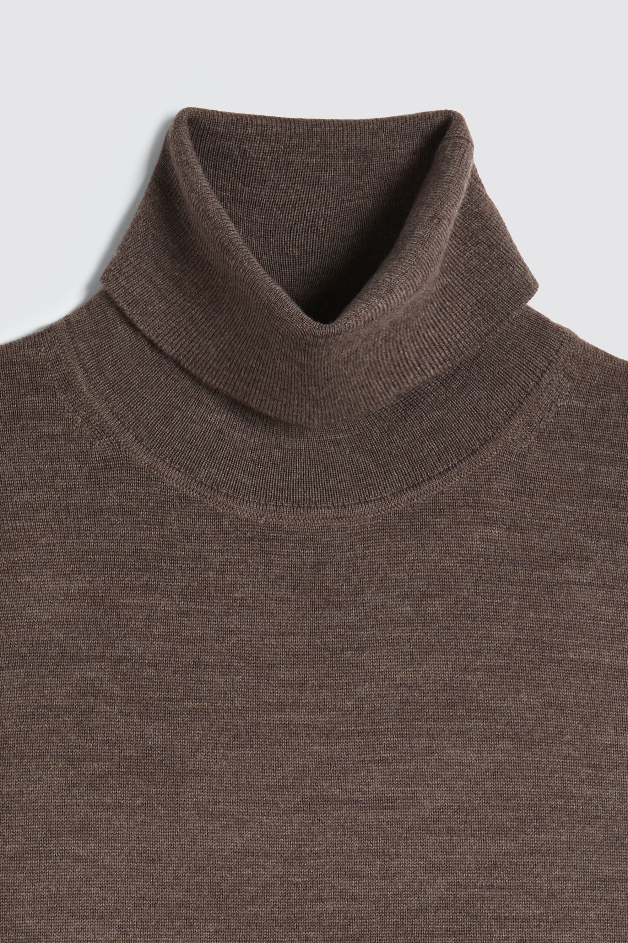Brown Merino Roll-Neck Jumper