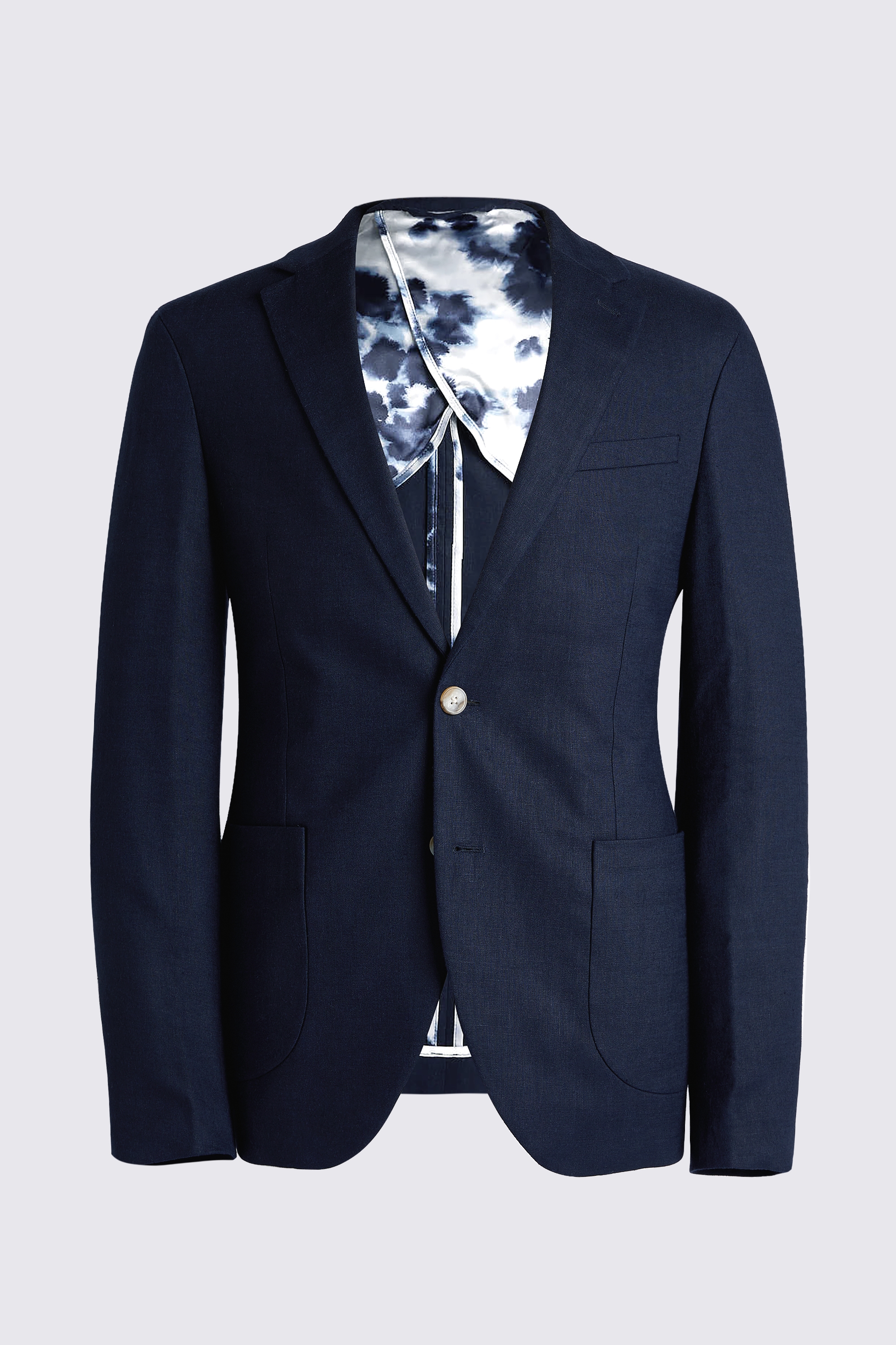 Slim Fit Navy Matte Linen Jacket | Buy Online at Moss