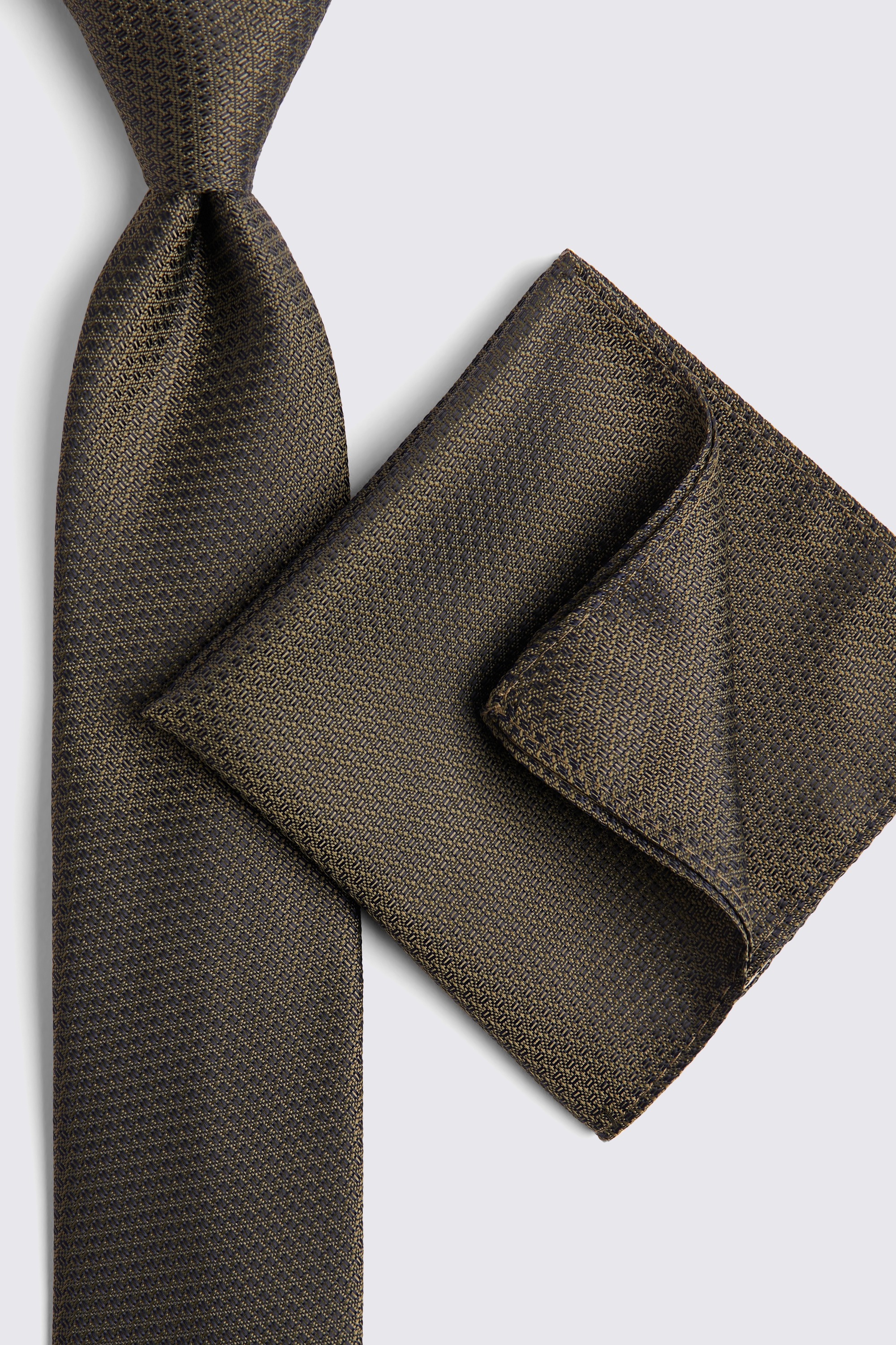 Olive Green Textured Tie | Buy Online at Moss