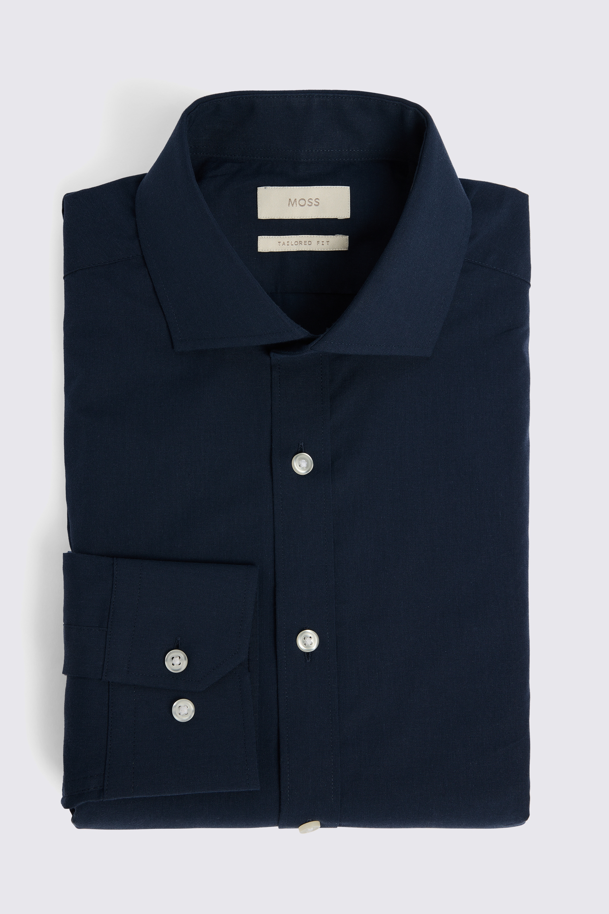 Tailored Fit Navy Poplin Shirt | Buy Online at Moss