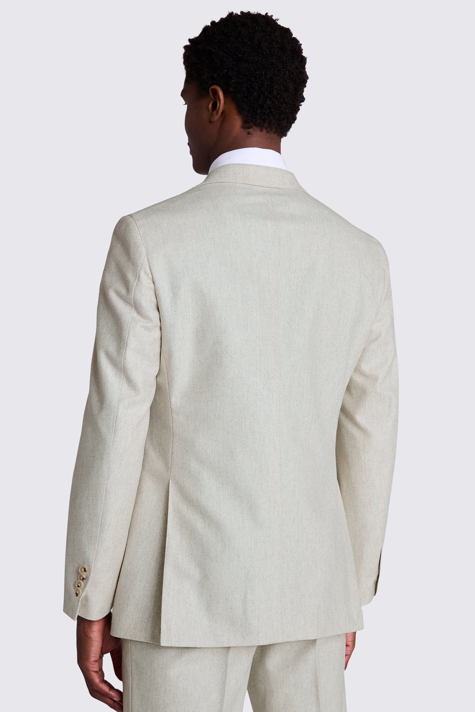 Italian Tailored Fit Neutral Flannel Jacket | Buy Online at Moss