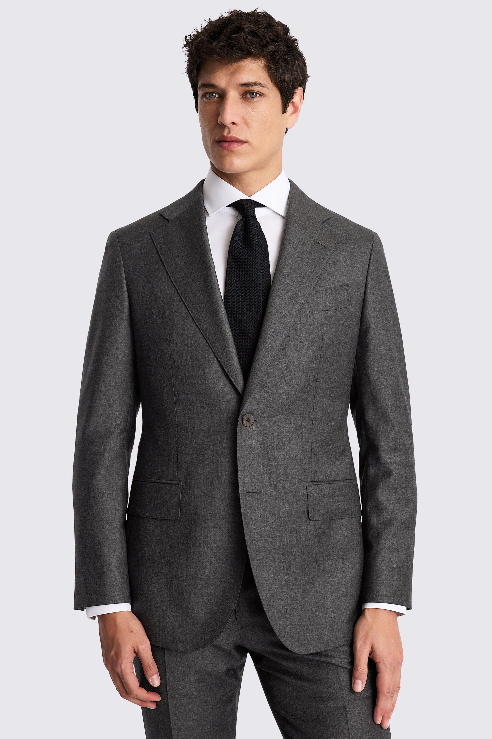 Italian Tailored Fit Charcoal Twill Jacket | Buy Online at Moss