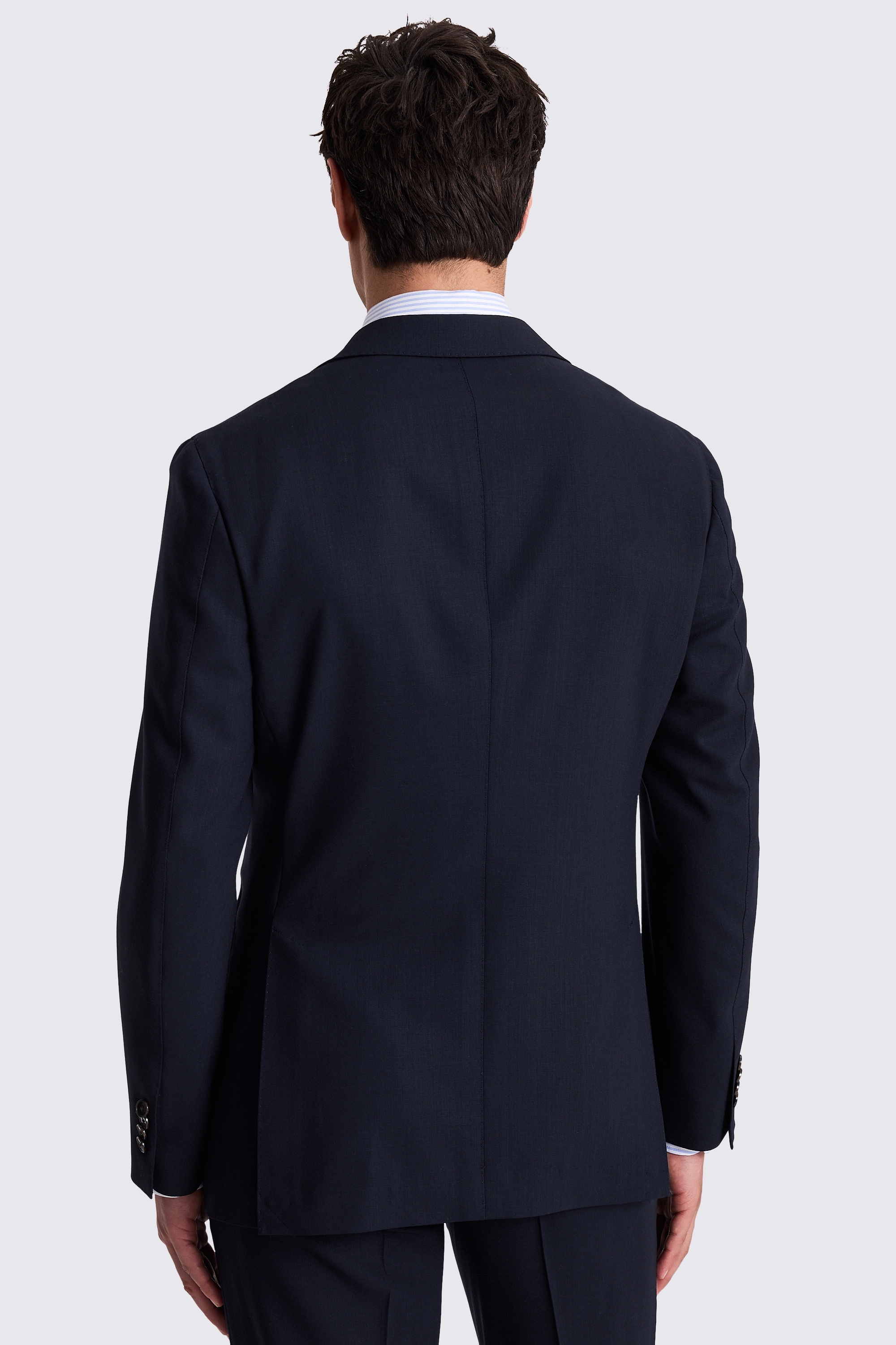 Italian Tailored Fit Navy Hopsack Jacket | Buy Online at Moss