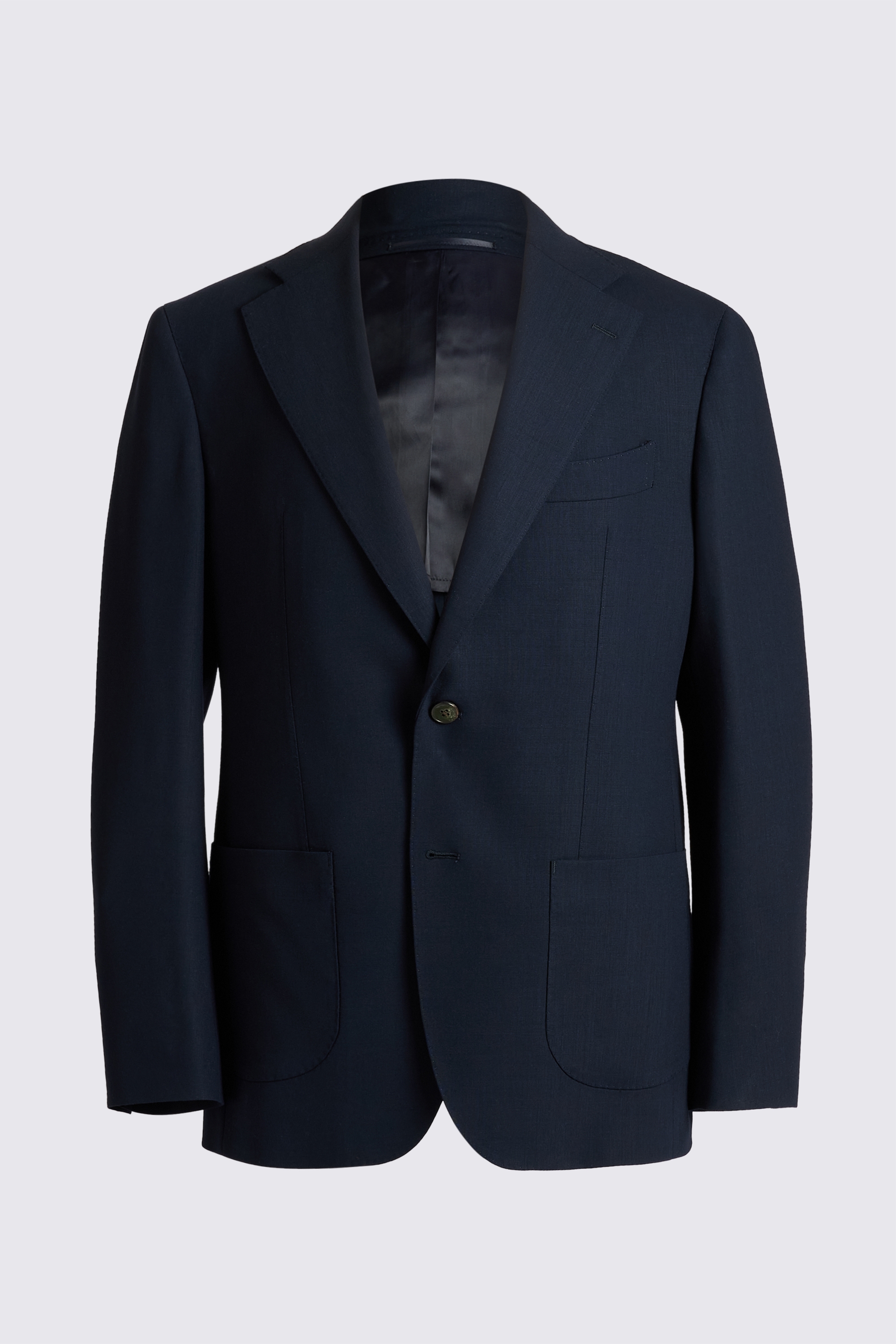 Italian Tailored Fit Navy Hopsack Jacket | Buy Online at Moss