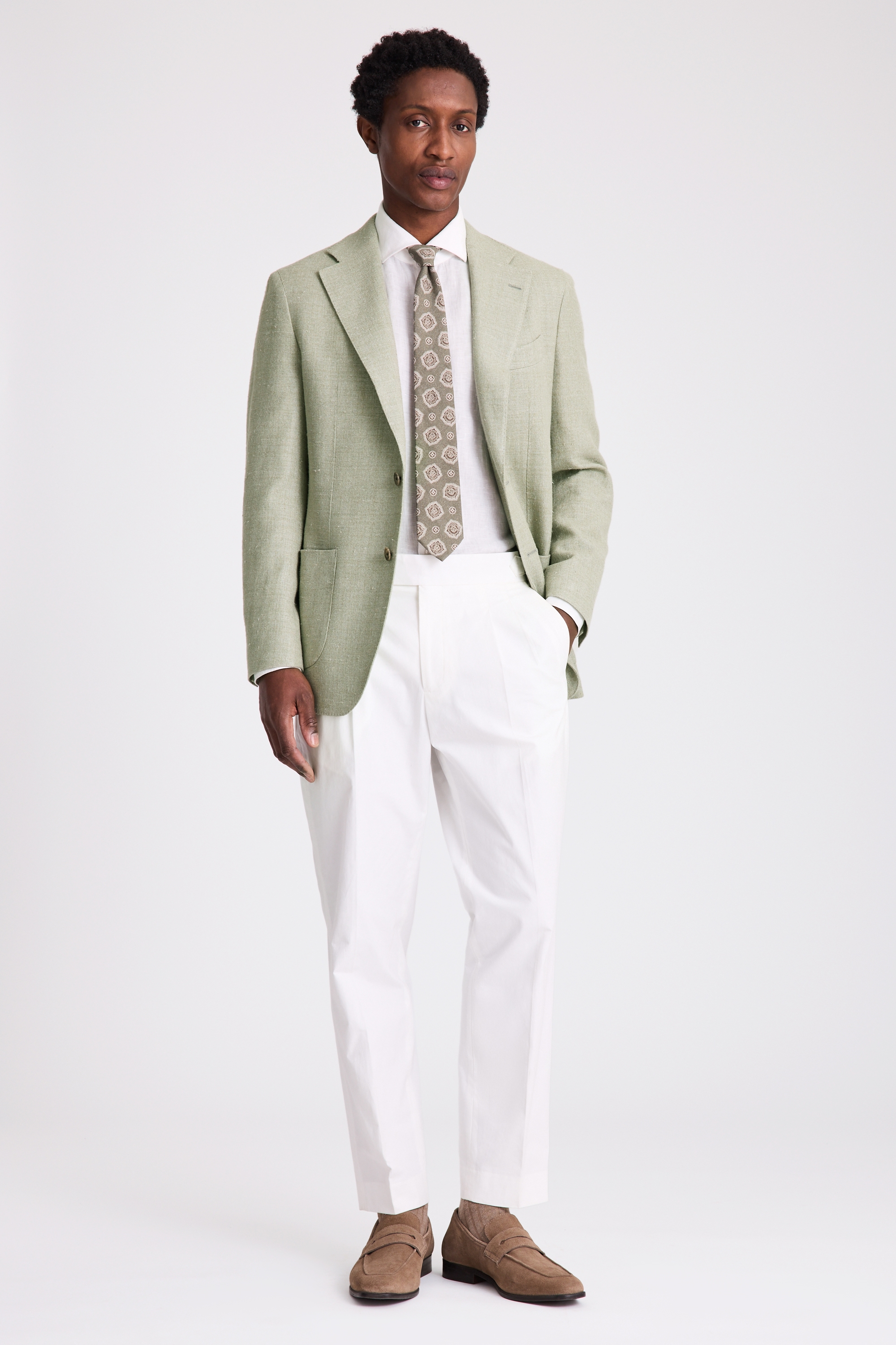 Italian Tailored Fit Sage Jacket | Buy Online at Moss