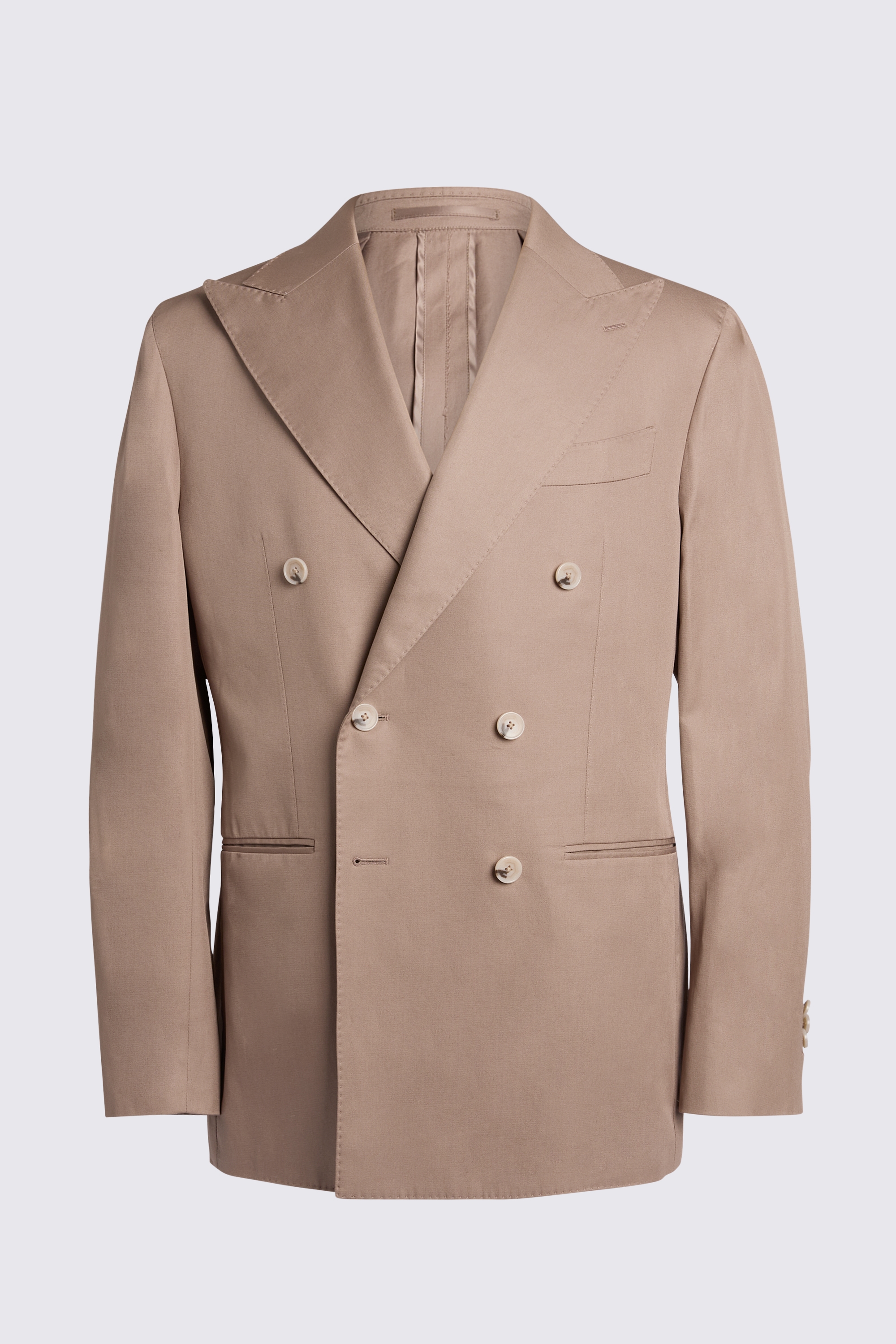 Italian Tailored Fit Taupe Cotton Jacket | Buy Online at Moss