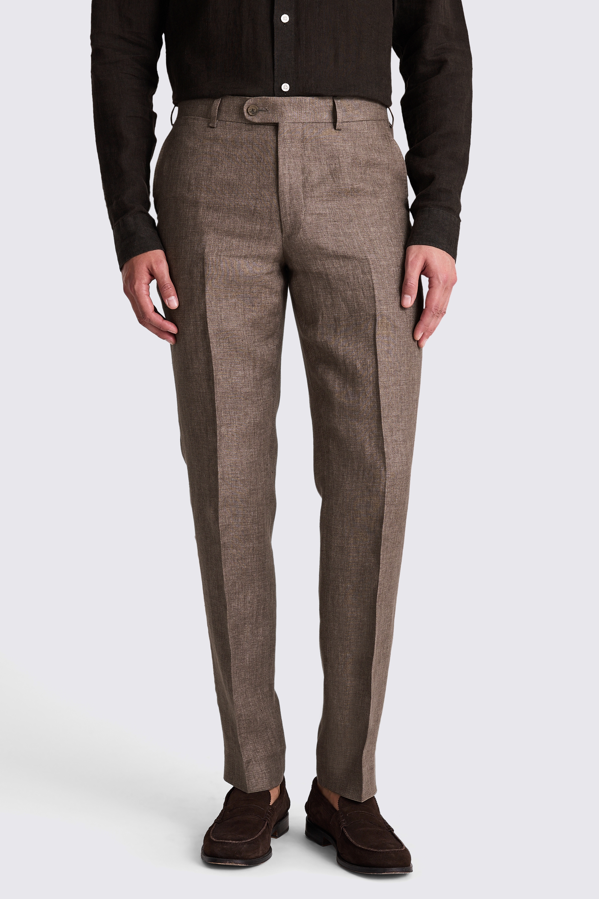Italian Tailored Brown Twill Linen Jacket | Buy Online at Moss