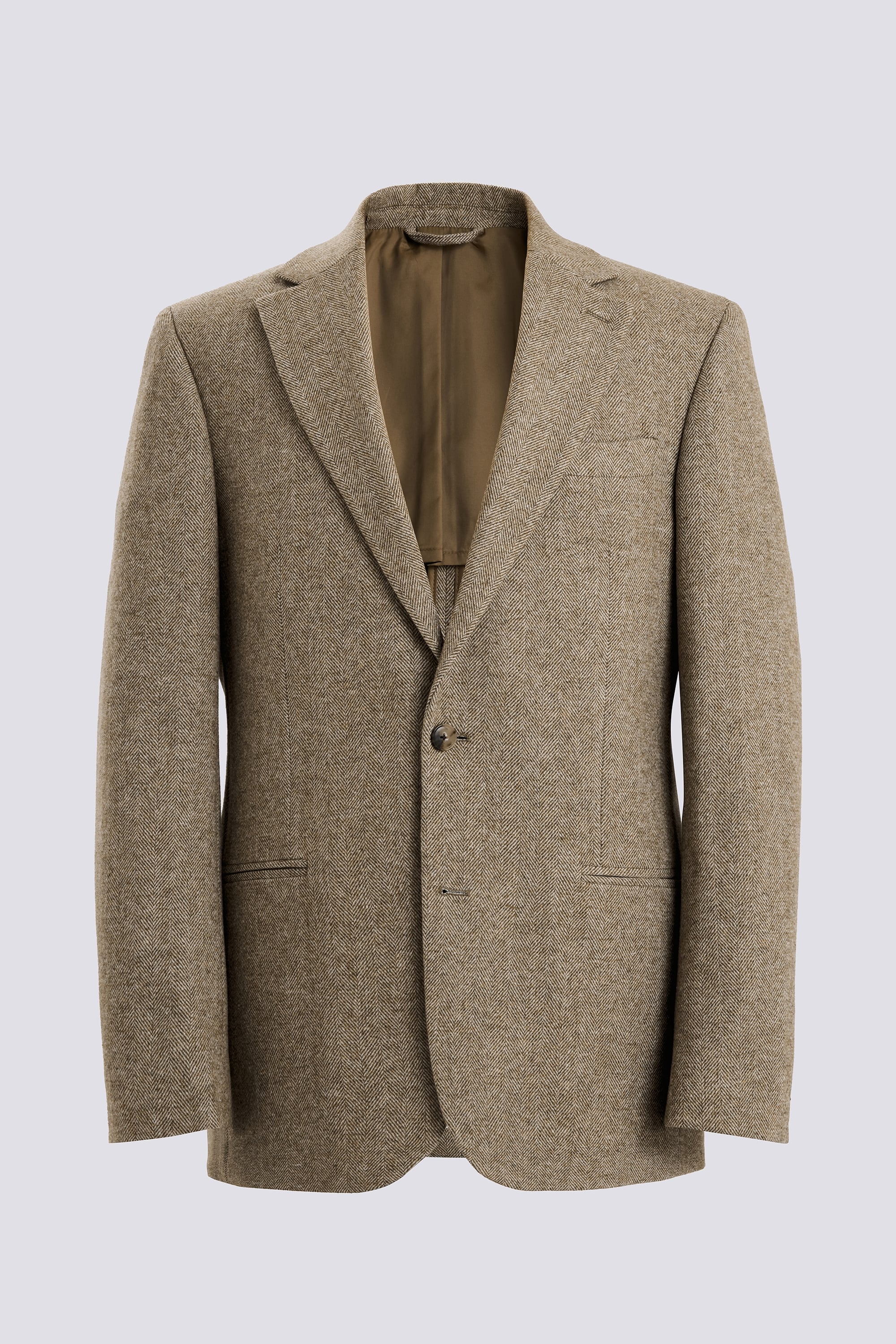Tailored Fit Gold Herringbone Tweed Jacket | Buy Online at Moss