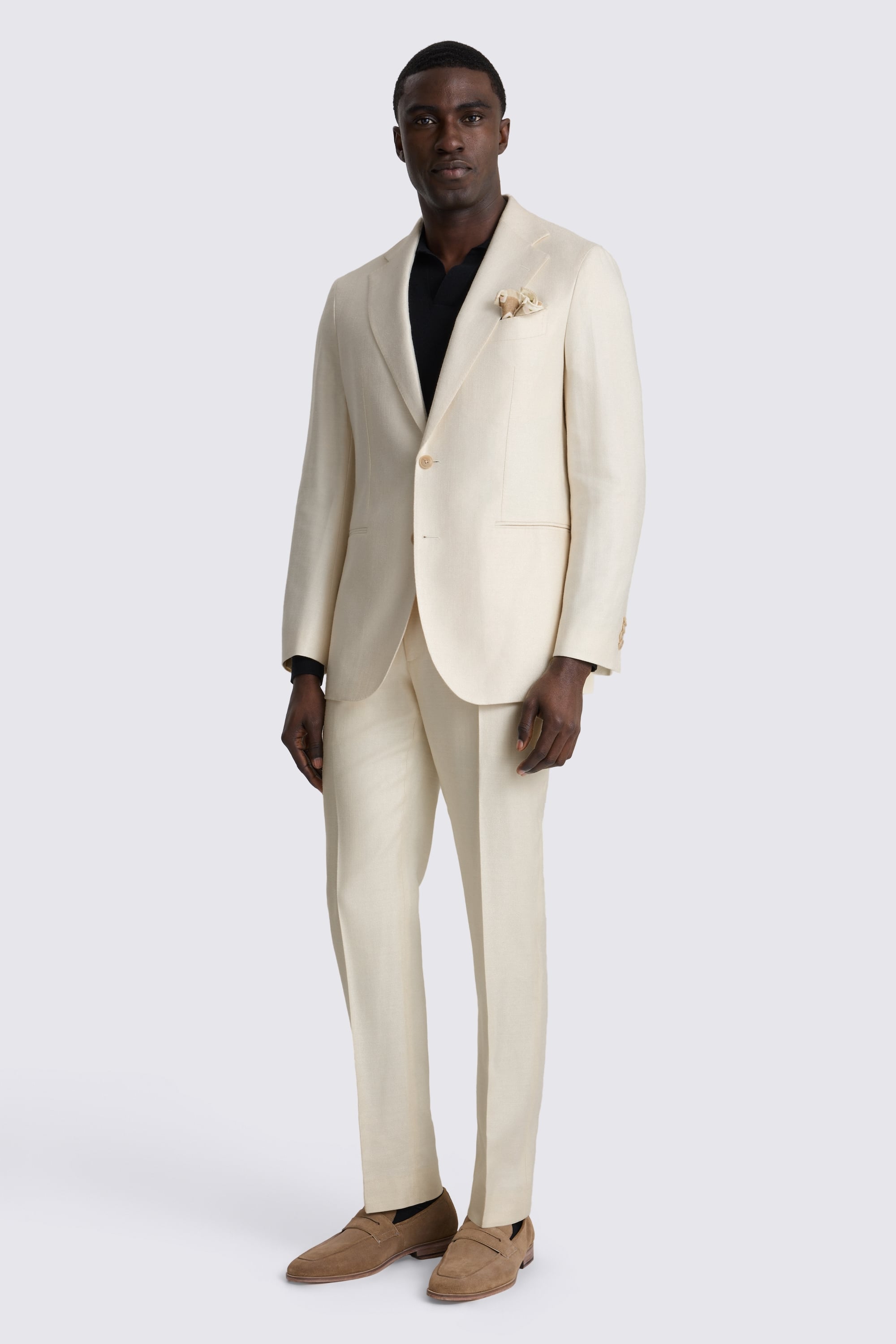 Italian Tailored Fit Off-White Twill Jacket | Buy Online at Moss
